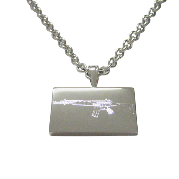 Kiola Designs | Jewelry | Left Facing Silver Toned Etched Ak47 Rifle ...